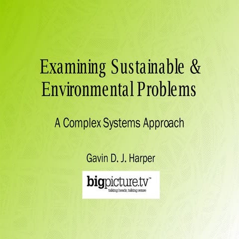 Complexity And The Environment | PPT