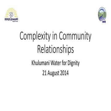 Complexity in community relationships | PPTX