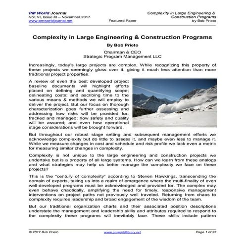 SOCIO-ORGANO COMPLEXITY, PROJECT SCHEDULE PERFORMANCE AND UNDERDAMPED TRANSIENT MOTION | PDF