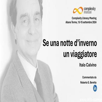 Complexity Literacy Meeting 2024 - Se una notte d'inverno un ...