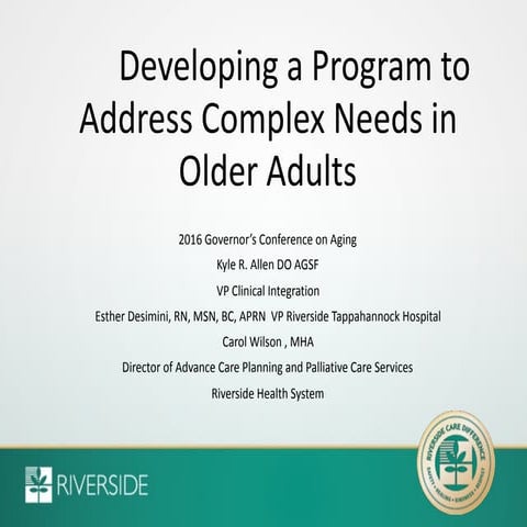 Complex needs in older adults_Riverside | PDF