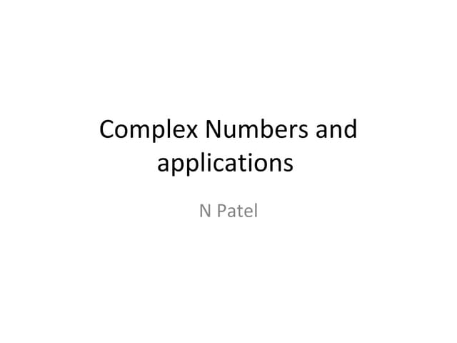 Complex Numbers | PPTX