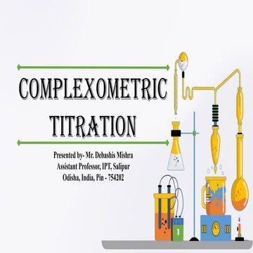 Complexometric Titration B.Pharm 1st Semester, Estimation of Calcium Gluconate, EDTA | PDF