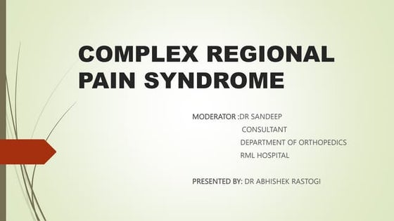 Sudeck's atrophy or Chronic regional pain syndrome.pptx