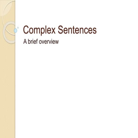 Basic Overview of Complex Sentences | PPT | Free Download