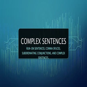 Complex sentences | PPTX