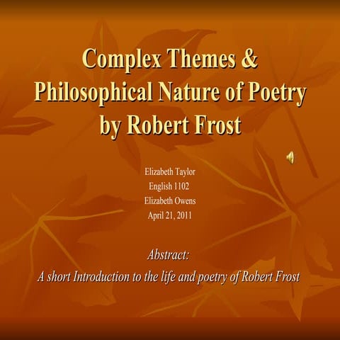 Complex themes & philosophical nature of poetry by | PPT