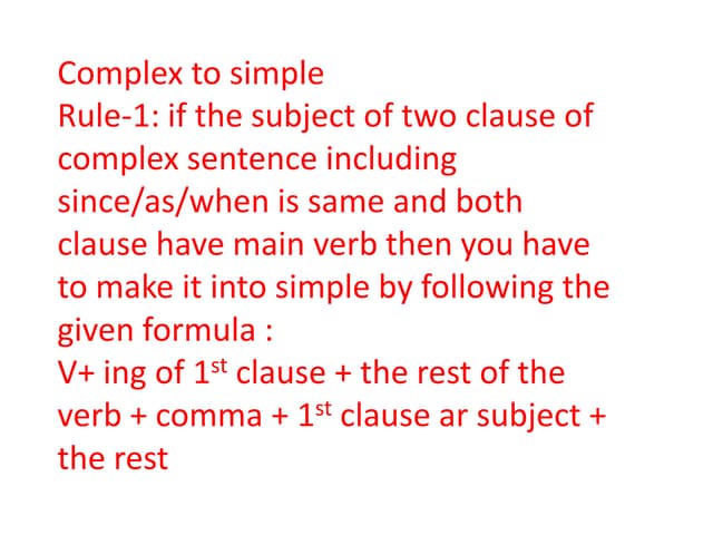 Transformation of sentences | PPT