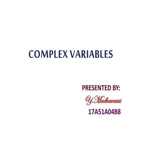 Complex Variables Ppt