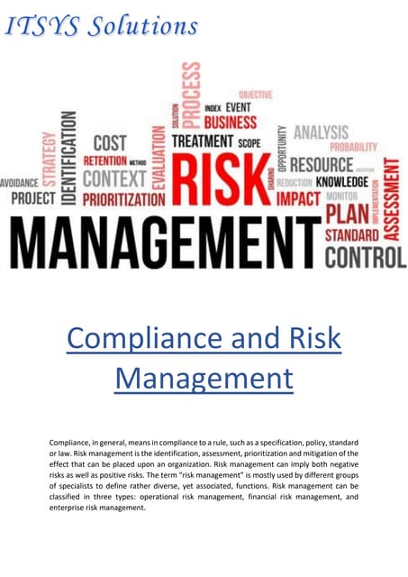 Elements of an Effective Enterprise Risk Management System | PPT
