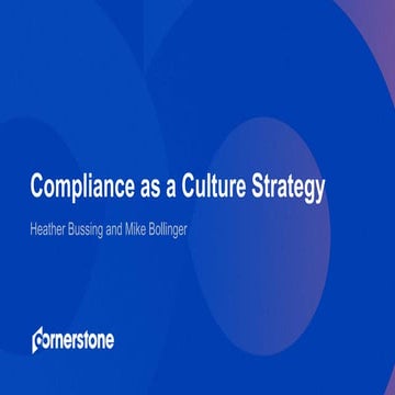 Compliance as Culture Strategy | PPTX