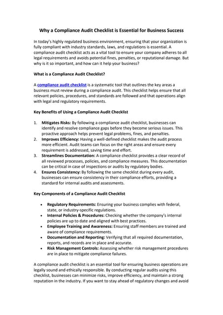Simplify Your Audits with the Ultimate Checklist | PDF