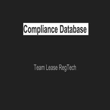 Compliance Database | PPT