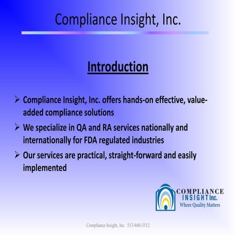 About Compliance Insight Inc. | PPTX