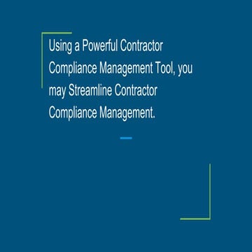 Contractor Compliance Management Tool | PPTX