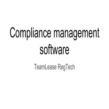 Compliance management system | PPTX