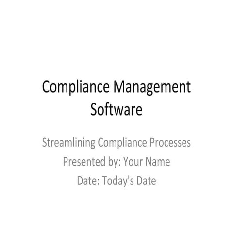 Compliance Management System Presentations | PPTX