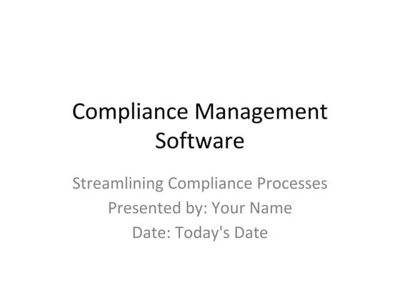 Compliance Management System Presentations | PPTX | Business | Business ...