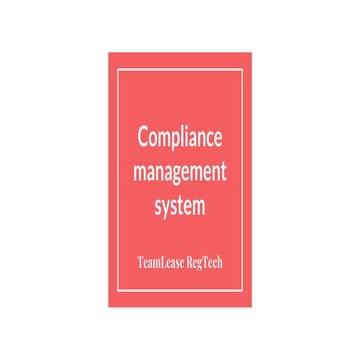 Compliance management system | PPTX