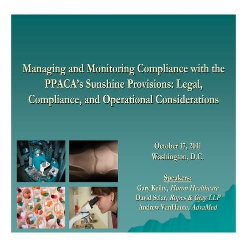 Slides on Compliance with PPACA Sunshine Provisions | PDF