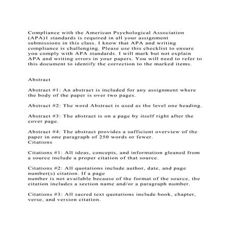 Compliance with the American Psychological Association (APA)1 stan.docx