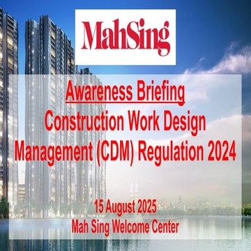 Compliance with the Construction Work Design Management by Mah Sing ...