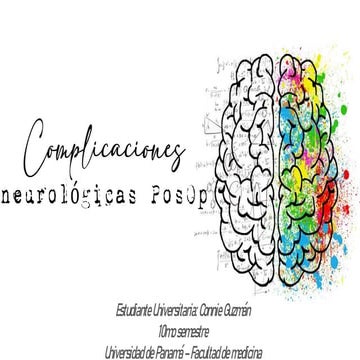 Complicaciones neurológicas PosOp | PDF