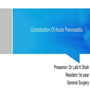 Complication Of Acute Pancreatitis | PPTX