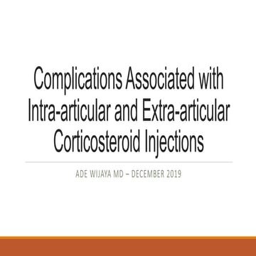 Complications Associated with Steroid Injections | PPTX