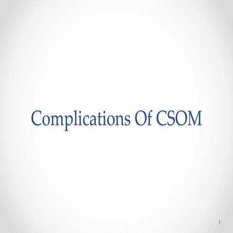 Complications of csom | PPTX