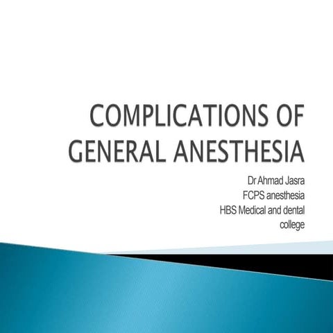 Complications of general and regional anesthesia | PPTX | Death, Injury ...