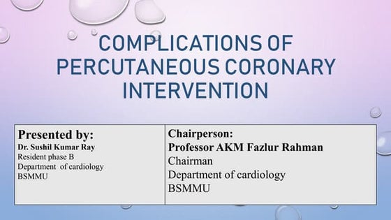 When and Where? Hybrid Procedure after Percutaneous Coronary ...