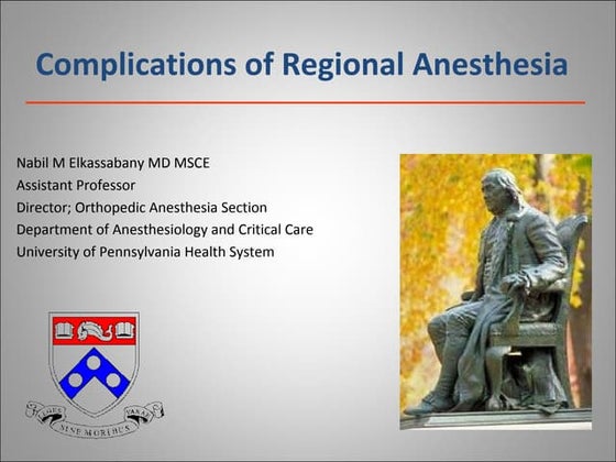 Local & regional anaesthesia | PPT