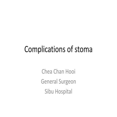 Complications of stoma | PPTX
