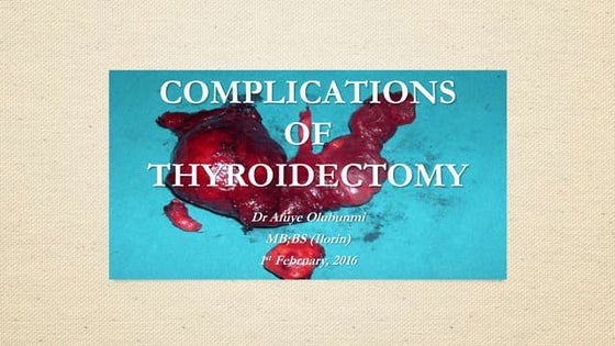 Thyroidectomy- operative surgery | PPTX