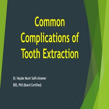 Complications of tooth extraction | PPTX