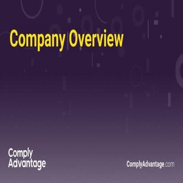 Complyadvantage Pitch Deck | PDF