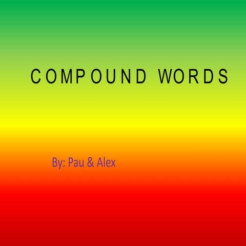 Vocabulary. Compound nouns | PPTX