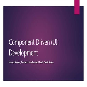 Component Driven Development Pptx