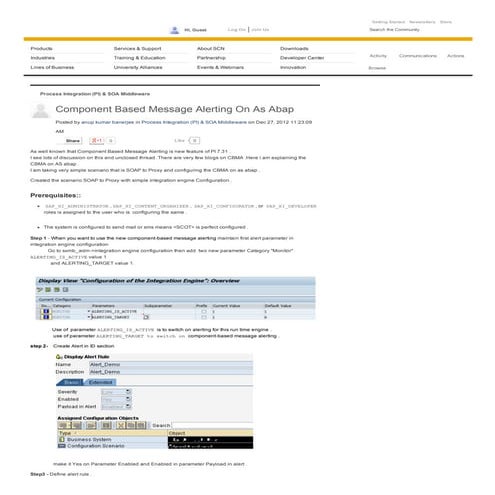Component based message alerting on as abap scn | PDF