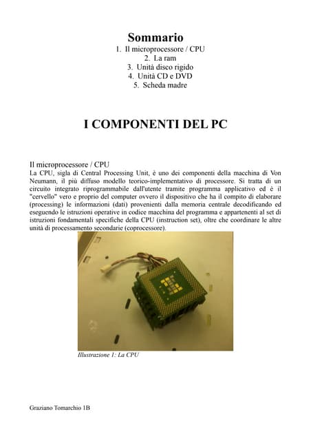 Componenti pc informatica | DOC | Consumer Electronics | Technology & Computing