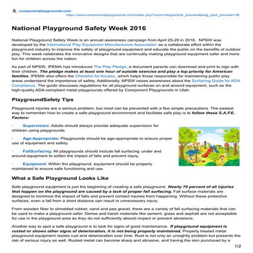 Playground safety power point presentation | PPT