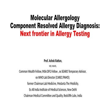 component resolved or molecular allergology next fronteir in allergy ...