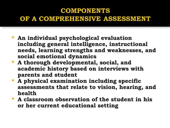 Assessment process for an exceptional student chapter 2 | DOCX