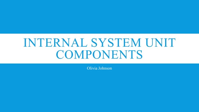 Parts of the system unit | PPTX