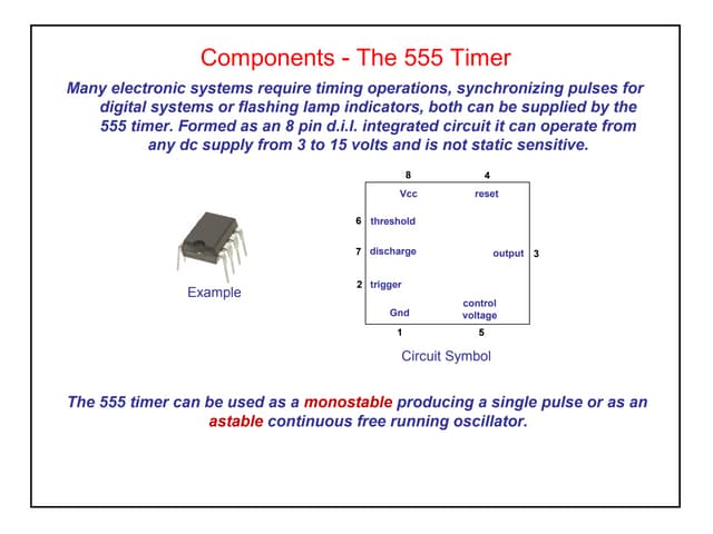 The 555 timer | PPTX | Consumer Electronics | Technology & Computing