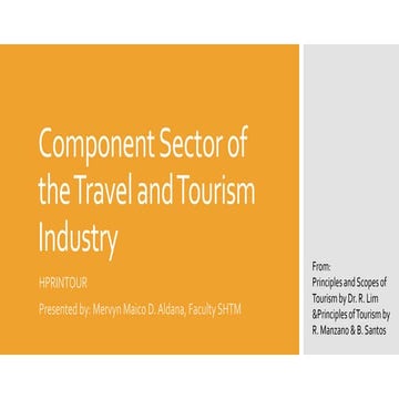 Component sector of the travel and tourism industry Part 1 | PPTX