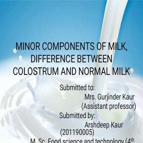components milk and milk process , estallishment | PDF