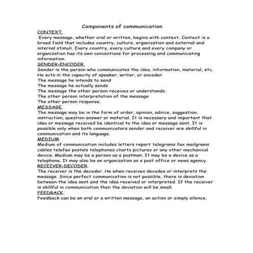 Components of communication | PDF