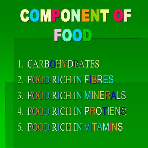 Components of food class iv | PPSX